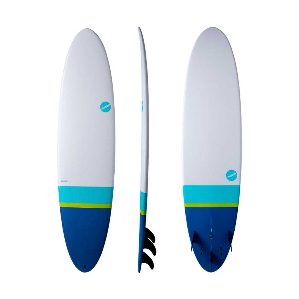 NSP Funboard - Tail Dip Navy - Elements HDT - FCS classic (5 fin setup ...