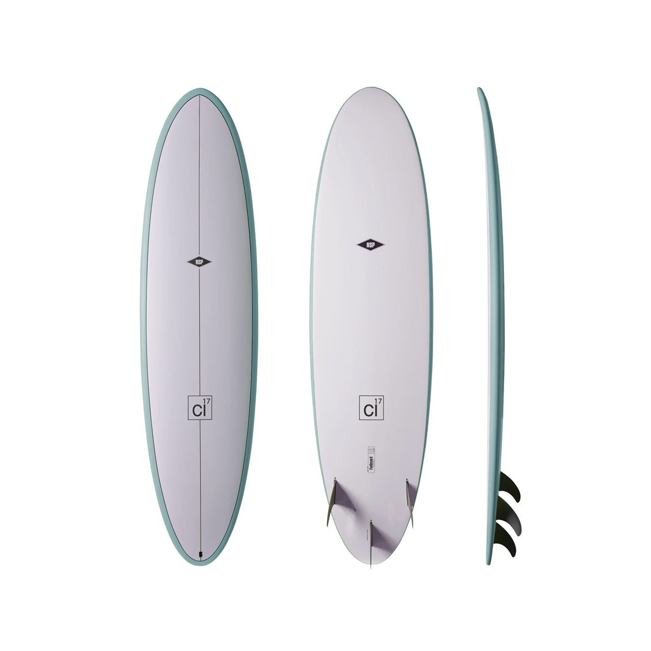 7’6” NSP Funboard - CL 17 - Aqua - Futures (3 fin setup) - 169,000 LKR ...